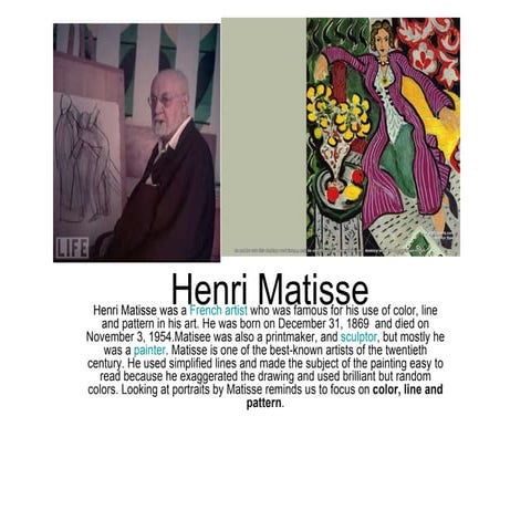 Henri mattisse | PPT | Painting | Arts and Crafts
