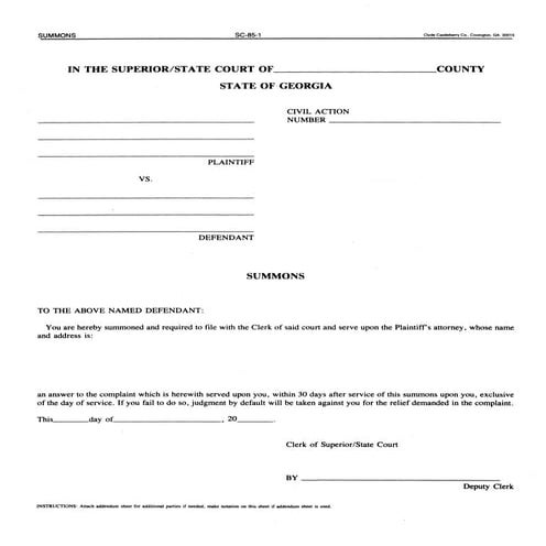 Henry county --flw summons | PDF