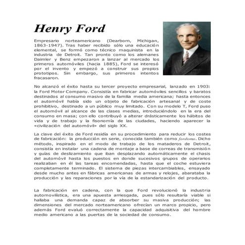 Aportes de Henry Ford a la Ingeniería Industrial | PPTX