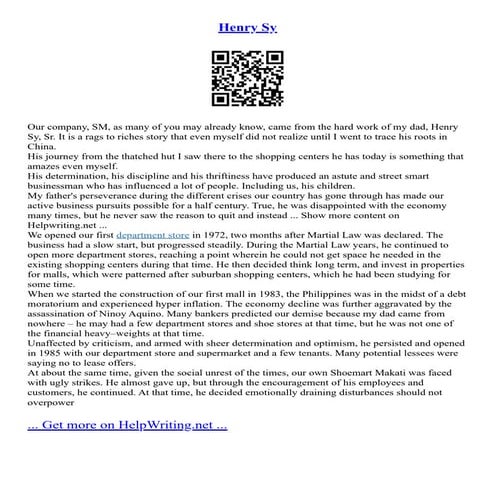 Henry Sy | PDF
