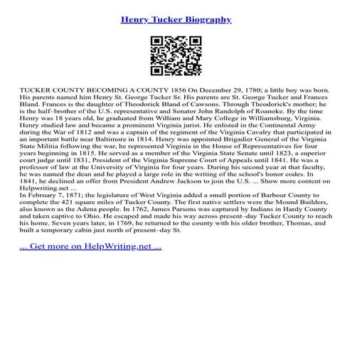 Henry Tucker Biography | PDF