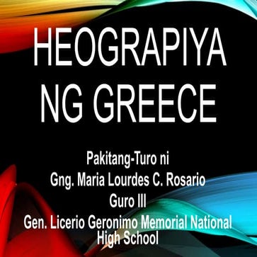 Heograpiya ng greece2 | PPTX