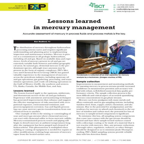 Lessons learned in mercury management | PDF
