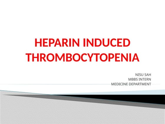 Heparin Thrombocytopenia Presentationppt | PPT