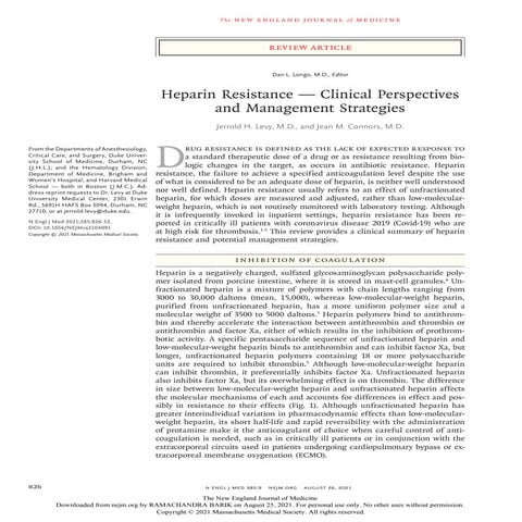 Heparin resistance | PDF