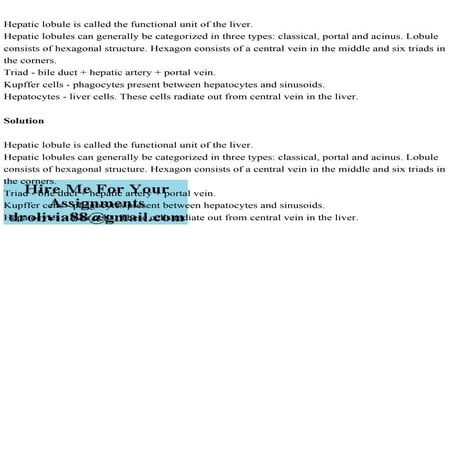 Hepatic lobule is called the functional unit of the liver.Hepatic .pdf ...