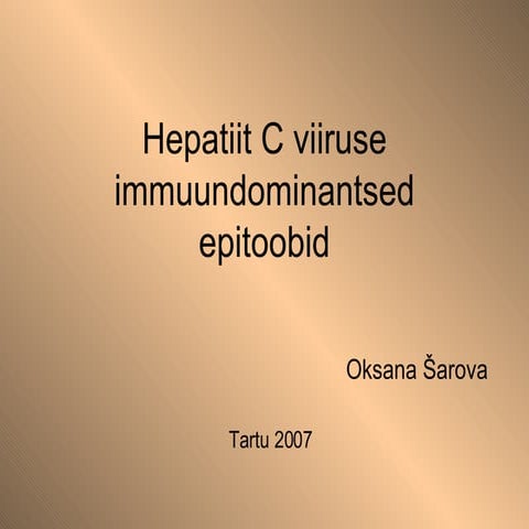 Hepatiit C virus | PPT