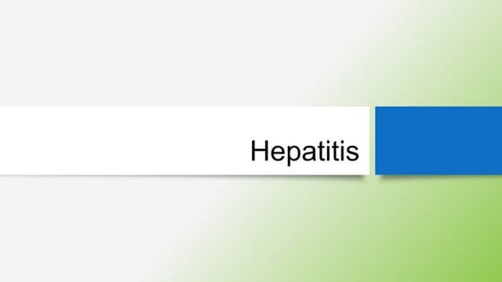 HEPATITIS C PRESENTATION | PPTX