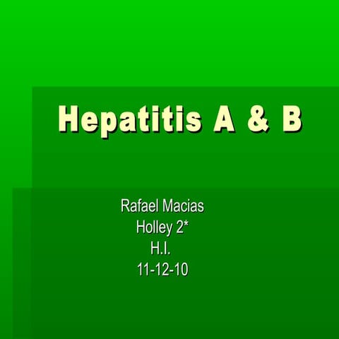 Hepatitis a & b | PPT