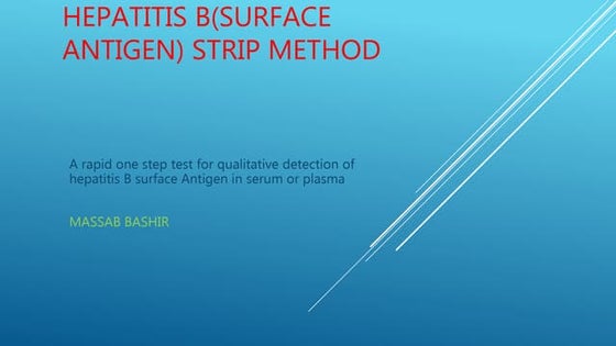 Hepatitis B Blood Test (HBsAg) | ODP