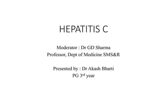 HEPATITIS C PRESENTATION | PPTX