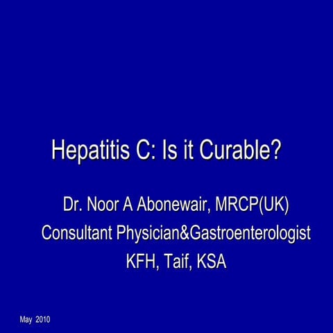 Hepatitis c is it curable ? | PPT