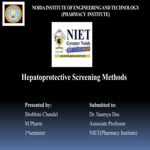 Hepatoprotective screening methods | PPTX