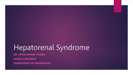 Hepato Renal Syndrome.pptx for final year mbbs | PPT