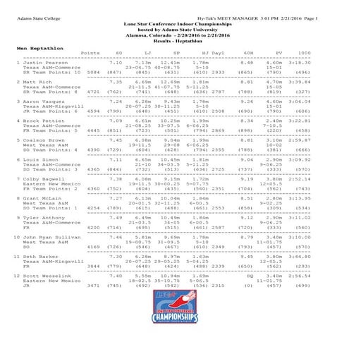Heptathlon Results | PDF