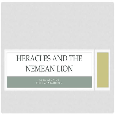Heracles and the nemean lion | PPTX | Hinduism | Religion & Spirituality
