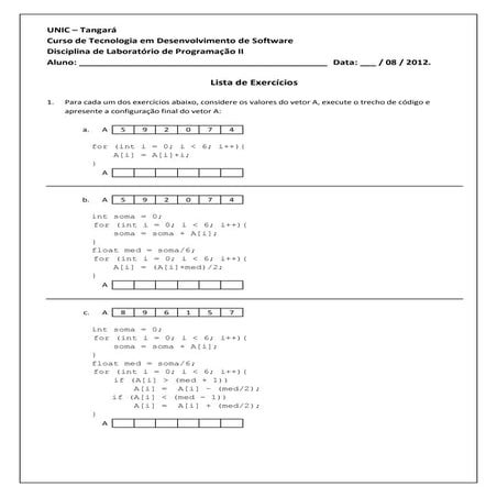 [Curso Java Basico] Exercicios Aula 19 | PDF
