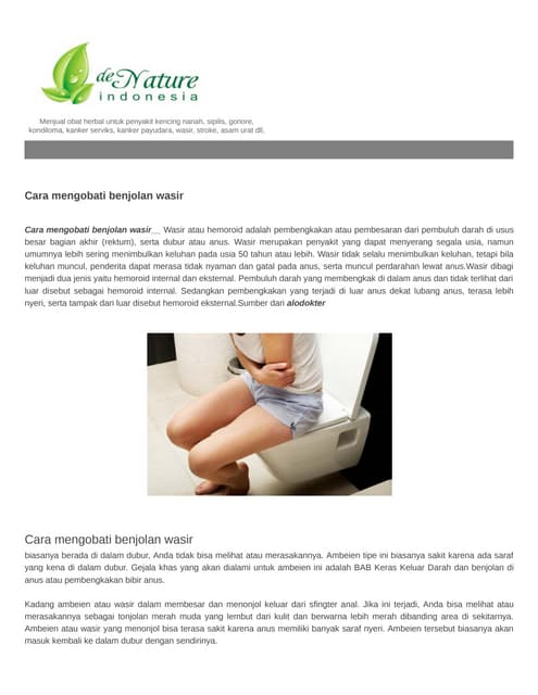 cara mengobati wasir ringan | PDF