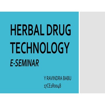 Unleashing Nature's Potential: Herbal Drug Technology and ...