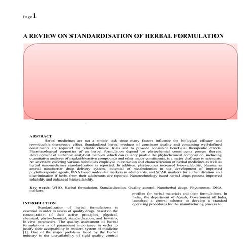 Herbal formulation | RTF