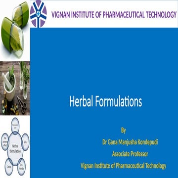 Herbal Formulations advantages and disadvantages | PPTX