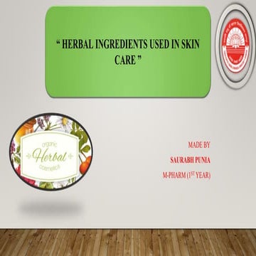 HERBAL INGREDIENTS USED IN SKIN CARE.pptx