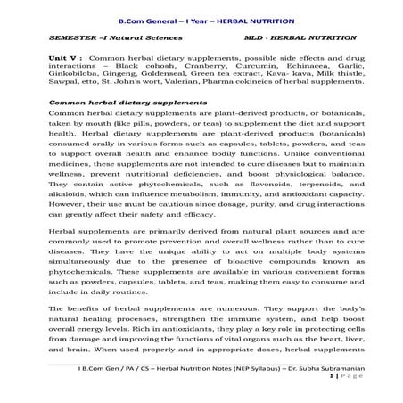 B.Com (NEP Syllabus) herbal nutrition Unit 1.pdf