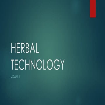 Herbal Technology.pptx- Botany Theory Paper MSC | PPTX