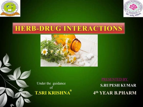 Herbal drug interactions | PPT | Endocrine and Metabolic Diseases ...