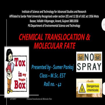 Chemical translocation & molecular fate | PPTX