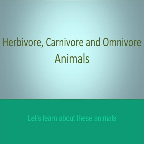 Herbivore, carnivore and omnivore animals | PPT | Vegetarian Diets ...