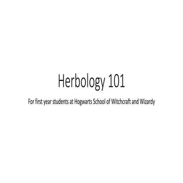 Herbology 101 | PPTX