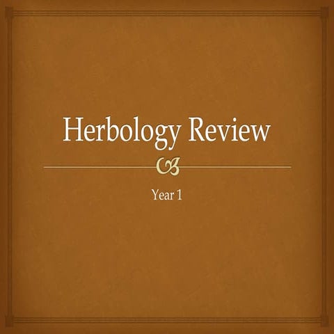 Herbology Review - Year 1 | PPT