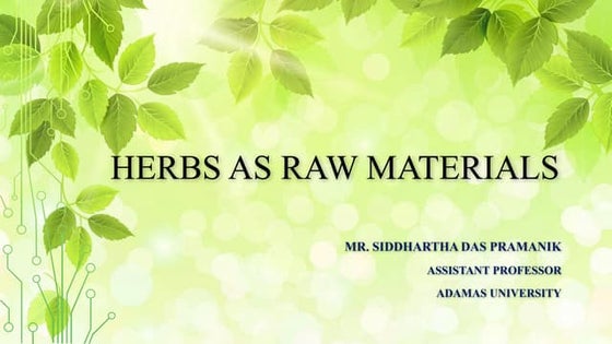 Herbal Drug Preparation - Different Dosage Forms | PPTX