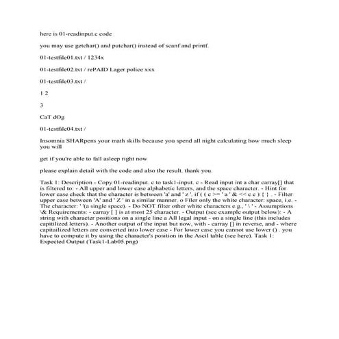 Here Is 01 Readinput C Code You May Use Getchar And Putchar Insteadocx 8763