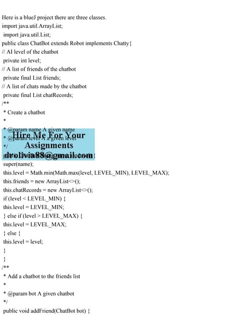Here Is A Bluej Project There Are Three Classesimport Javautilapdf