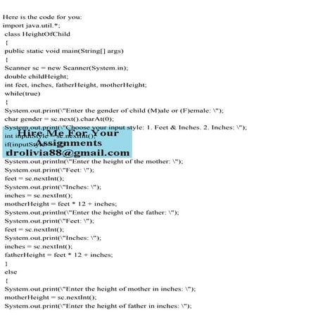 Here is the code for youimport java.util.; class HeightOfChild.pdf