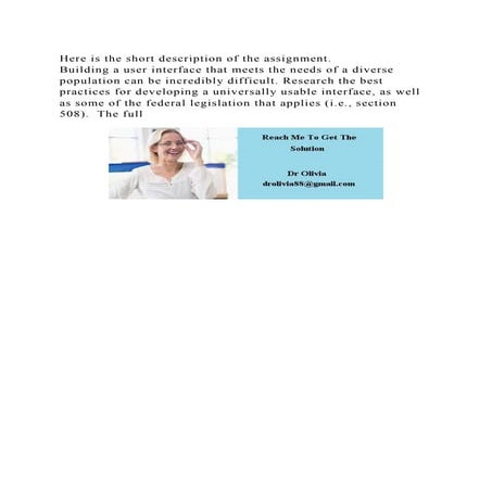 Here is the short description of the assignment.Building a user in.docx