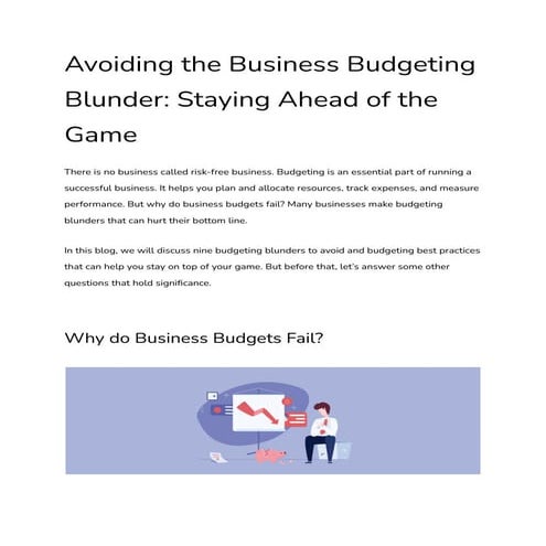 Why Business Budgets Fail & How You Can Fix It | PDF
