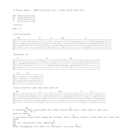 Here without you tabs | TXT