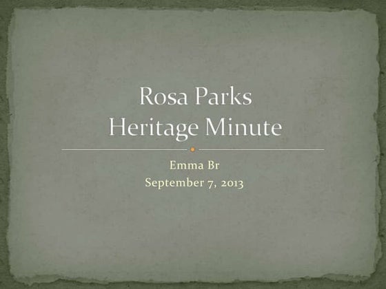 Rosa parks ppt | PPTX
