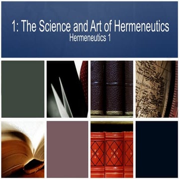 Hermeneutics Lesson 1 Science And Art | PPT