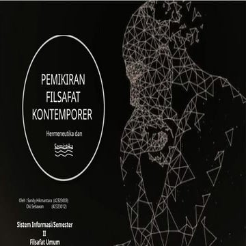 Filsafat kontemporer: Hermeneutika & Semiotik | PPTX