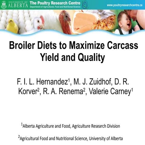 Broiler diets to maximize carcass yield and quality | PPT | Nutrition ...