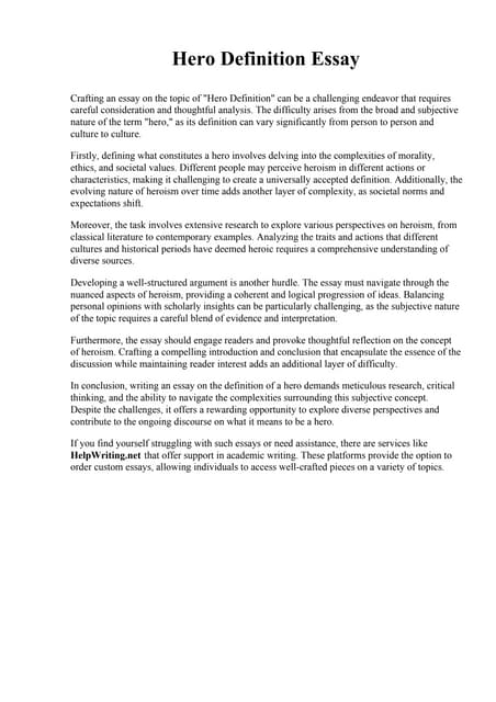 Heroes Essay Examples.pdf | Education
