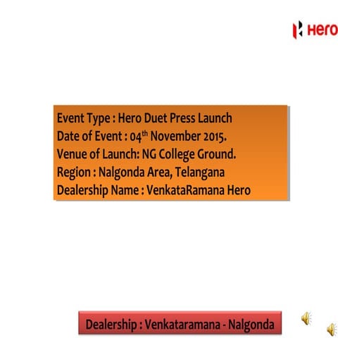 Hero Duet Launch @ Nalgonda by Venkataramana Hero | PPT