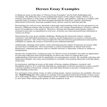 Heroes Essay Examples.pdf | Education