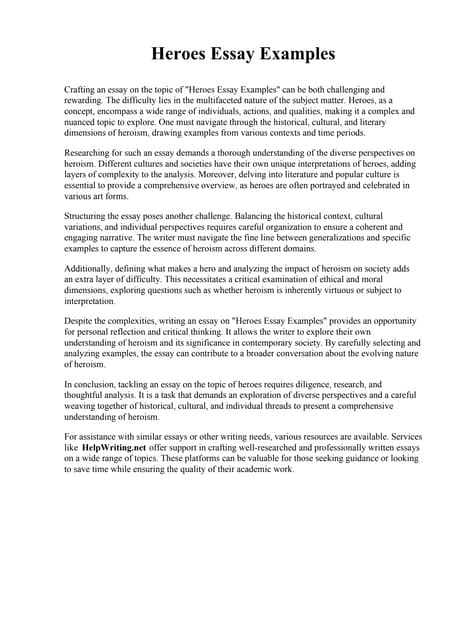 Hero Definition Essay | PDF
