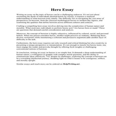 Hero Essay | PDF | Religion & Spirituality