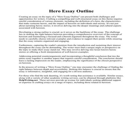 Hero Essay Outline | PDF